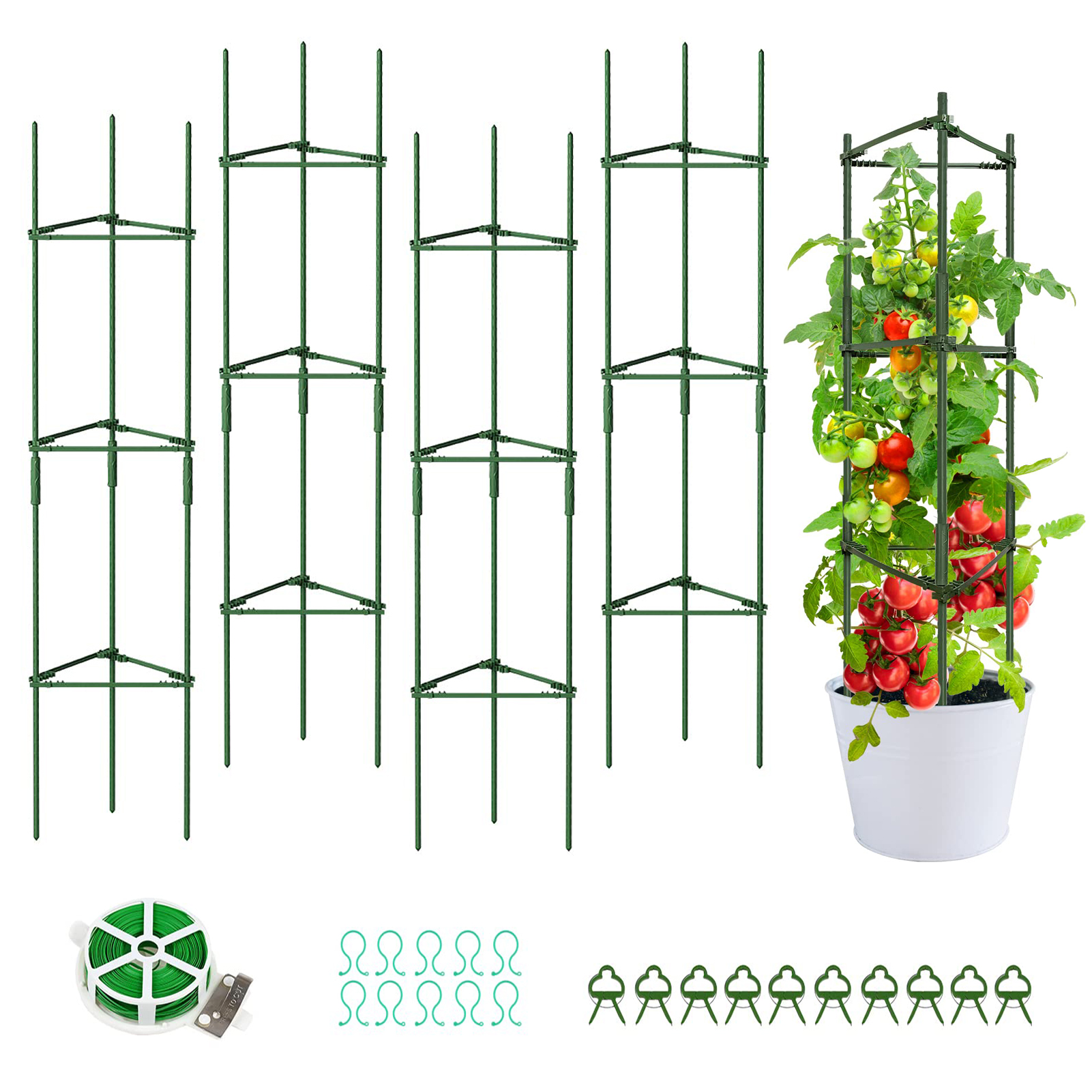Miniyam 4 Pack Garden Trellis for Climbing Plants, 86.7" X 19.7 ...