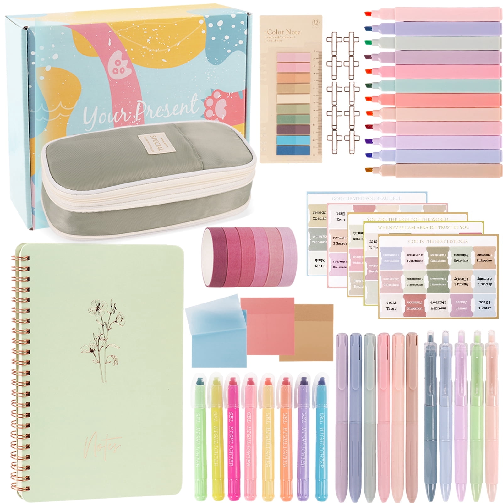 KORALAKIRI 33Pcs Bible Journaling Kits, Bible Study Supplies with Bible ...