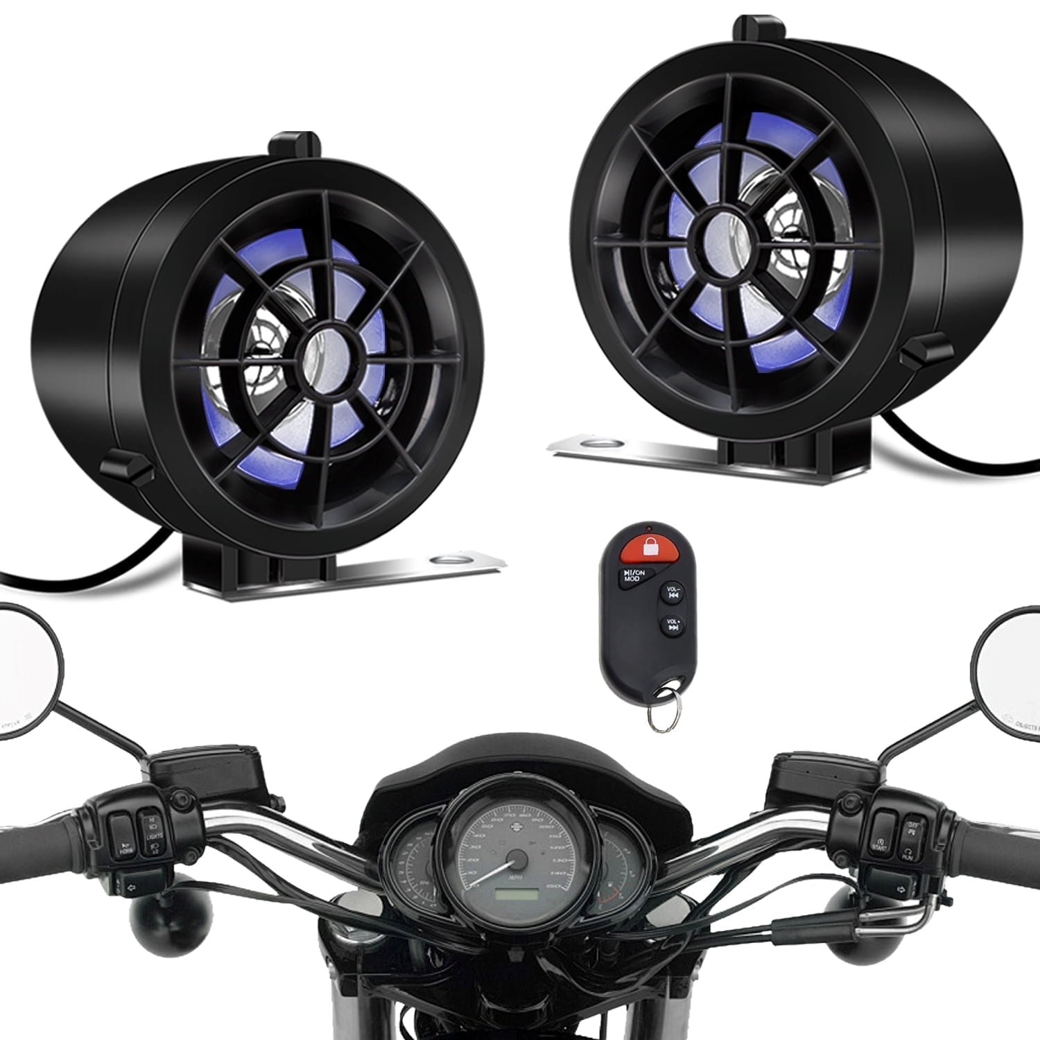 KORBROS T483 Motorcycle Bluetooth Stereo Speakers, 2 Pieces - Walmart.com
