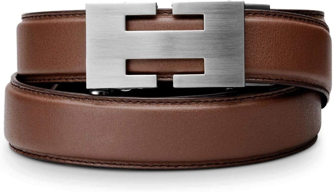 KORE Slim Full-Grain Leather Track Belts | “Imagine” Alloy Buckle ...