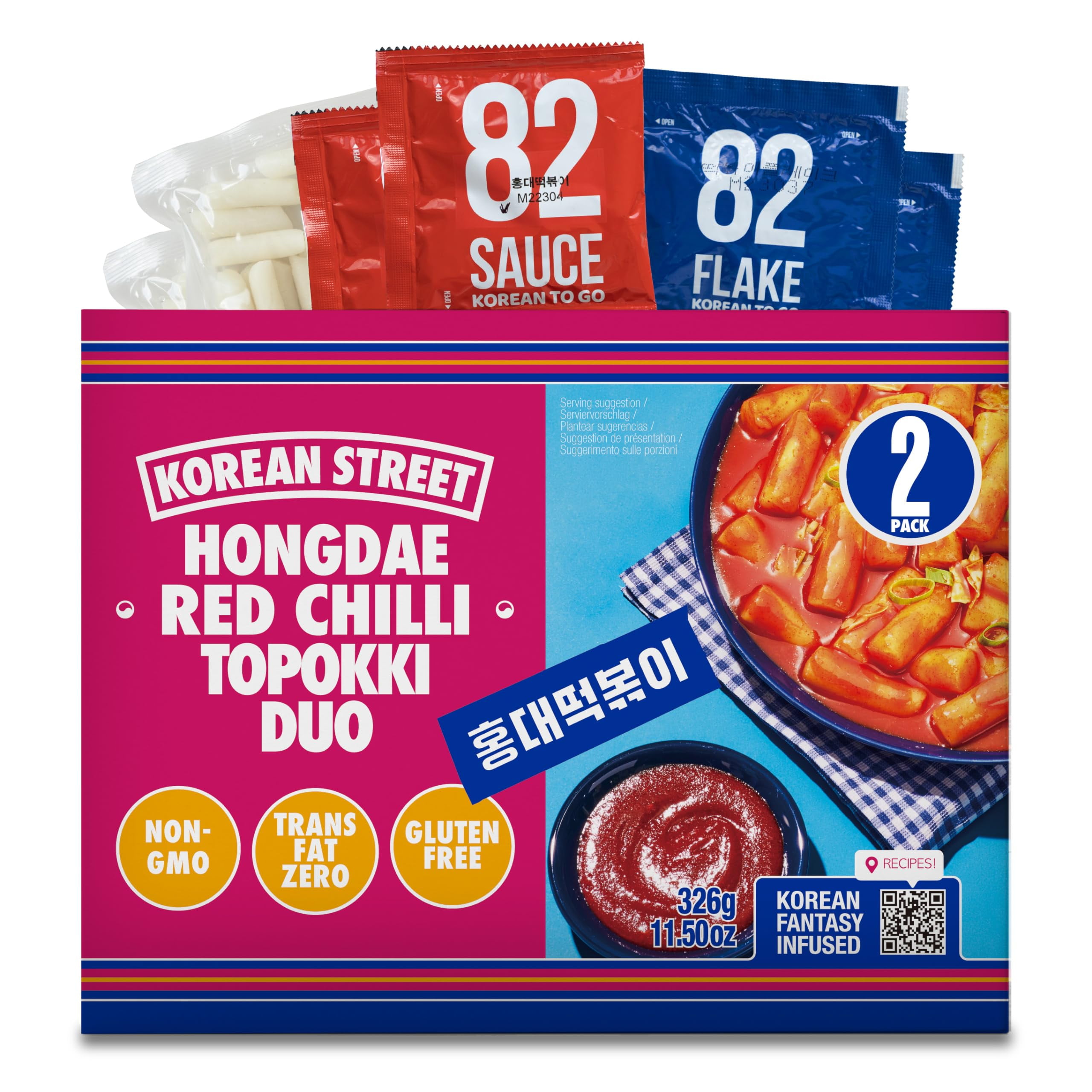 [KOREAN STREET] Hongdae Red TGF4 Chilli Tteokbokki Rice Cakes (2 Pack ...