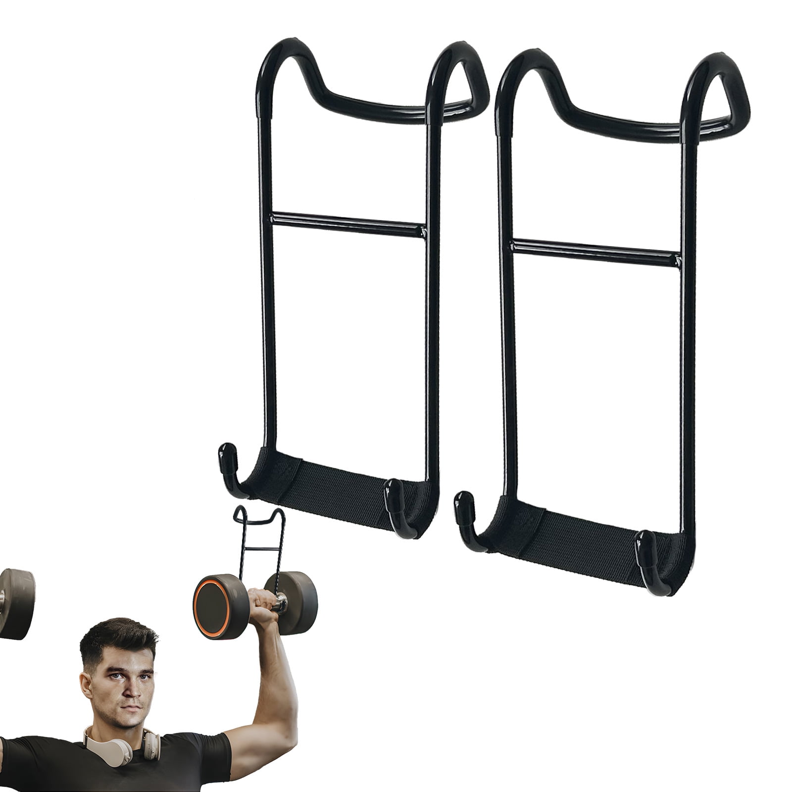 KORIKAHM Dumbbell Spotter Hooks Pair,Heavy Duty Steel Dumbbell Hooks ...