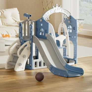 5-in-1 Toddler Slide and Swing Set, Kids Playground Climber Slide ...