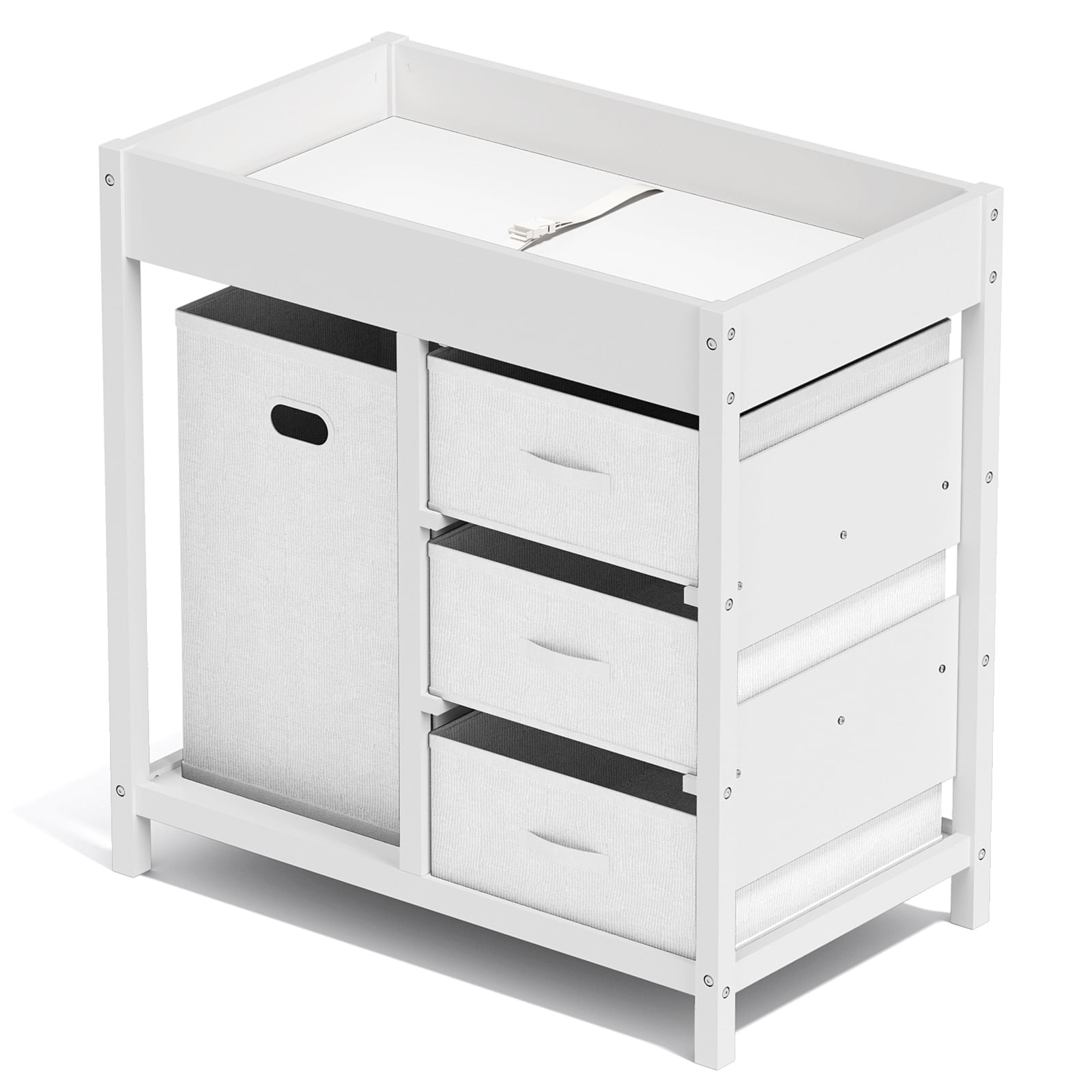 KORIMEFA Baby Changing Table with 3 Storage Drawers & Hamper , Portable ...