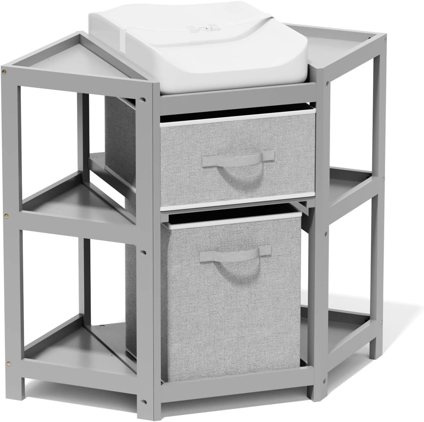 KORIMEFA Changing Table with Drawers, Corner Baby Diaper Changing ...