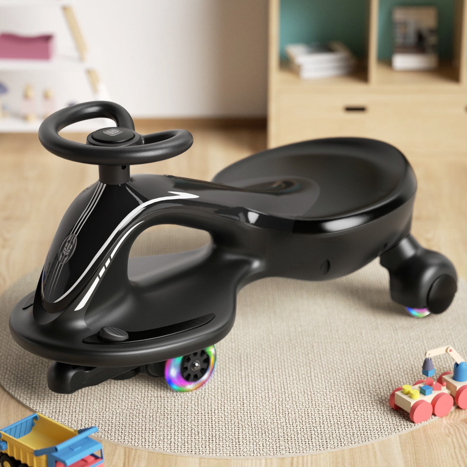 KORIMEFA Toddler's Electric Pedal Push, Flashing LED Wheels, Spin Rider ...