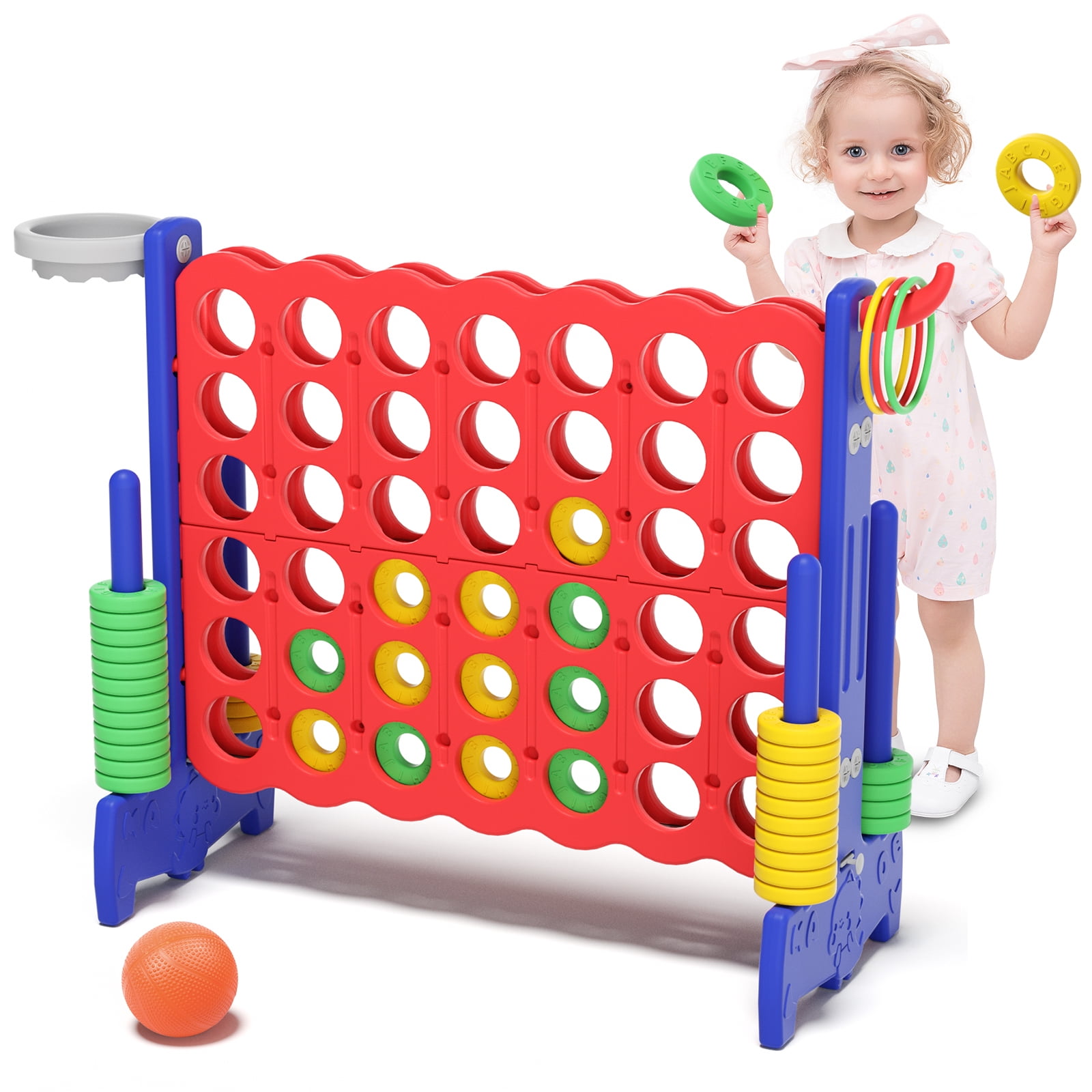 KORIMEFA Jumbo 4-to-Score Giant Game Set, 4 in A Row for Kids Adults, 3 ...