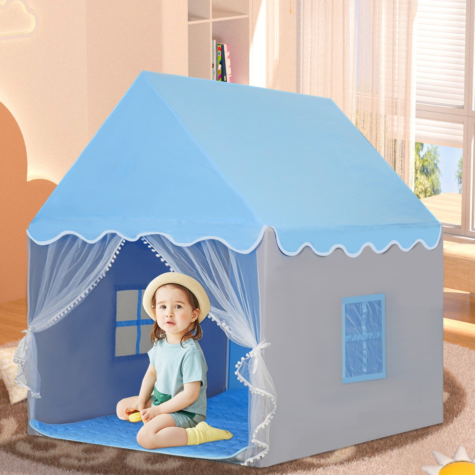KORIMEFA Princess Castle Play Tent with Glow in The Dark Stars ...