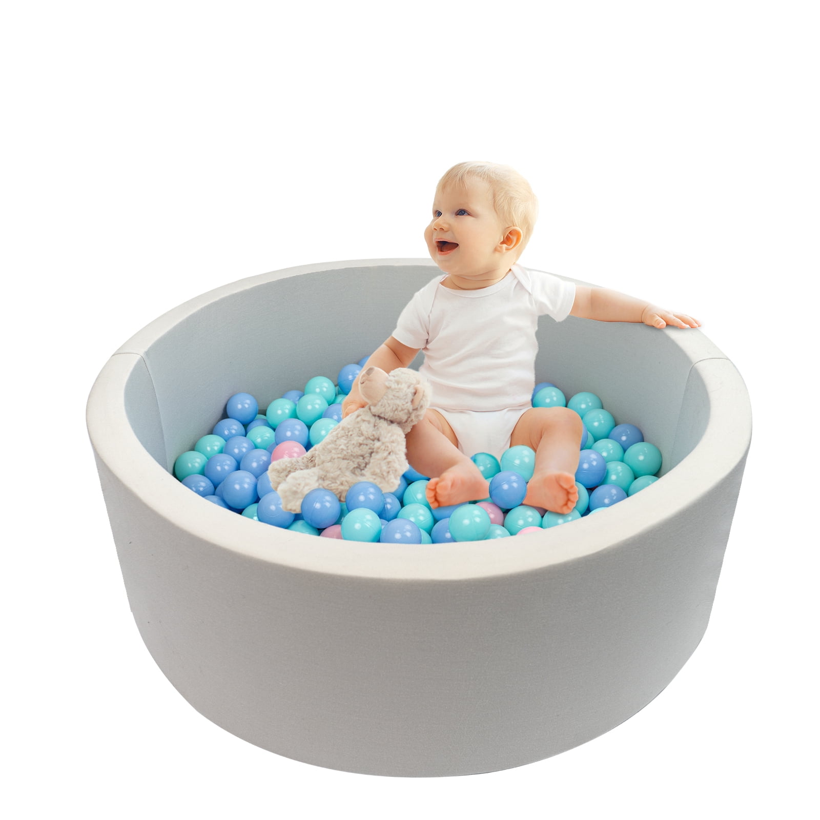 KORIMEFA Memory Foam Ball Pit Play Toy for Toddlers 1-3, Soft Round ...