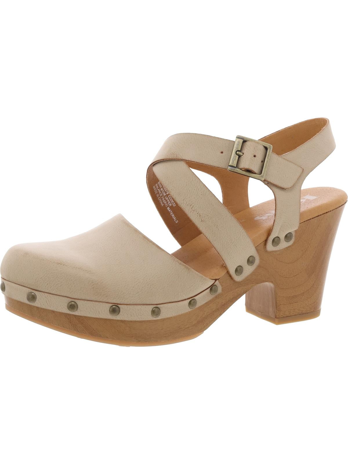 KORKS Womens Abloom Leather Ankle Strap Clogs - Walmart.com