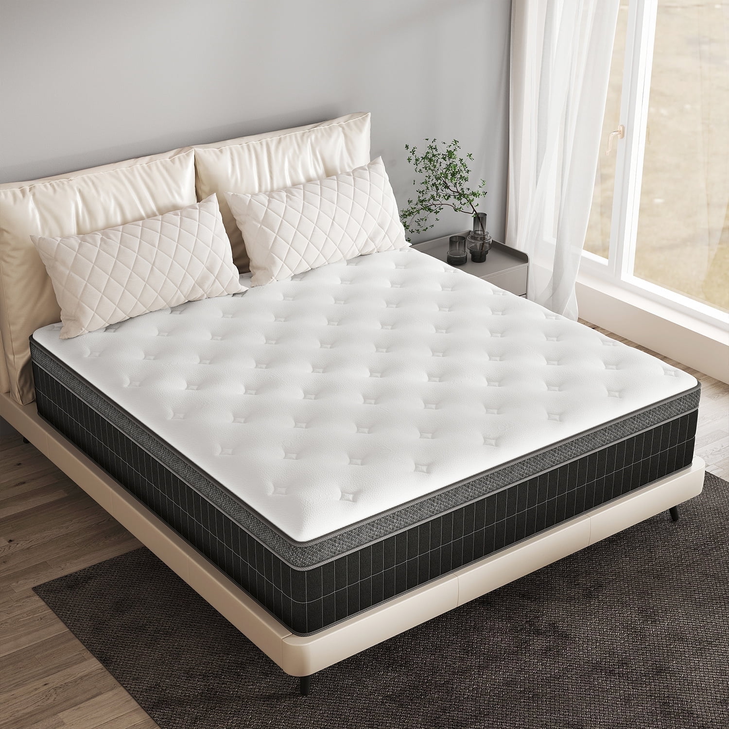 Kviwasha 12 inch Full Mattress Gel Memory Foam Spring Hybrid Mattress ...