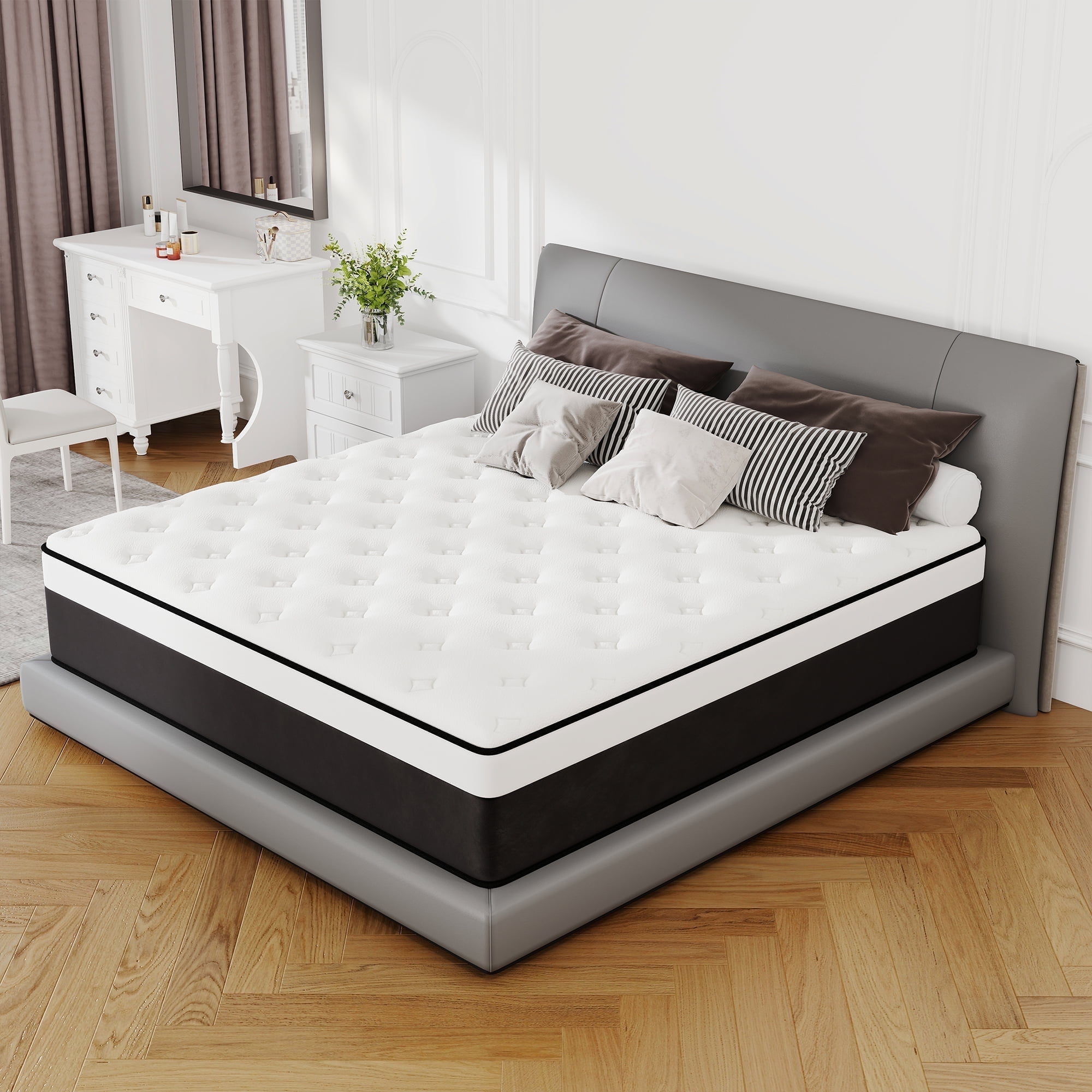 Kviwasha 10 inch Full Mattress with Pocketed Springs Hybrid Mattresses ...
