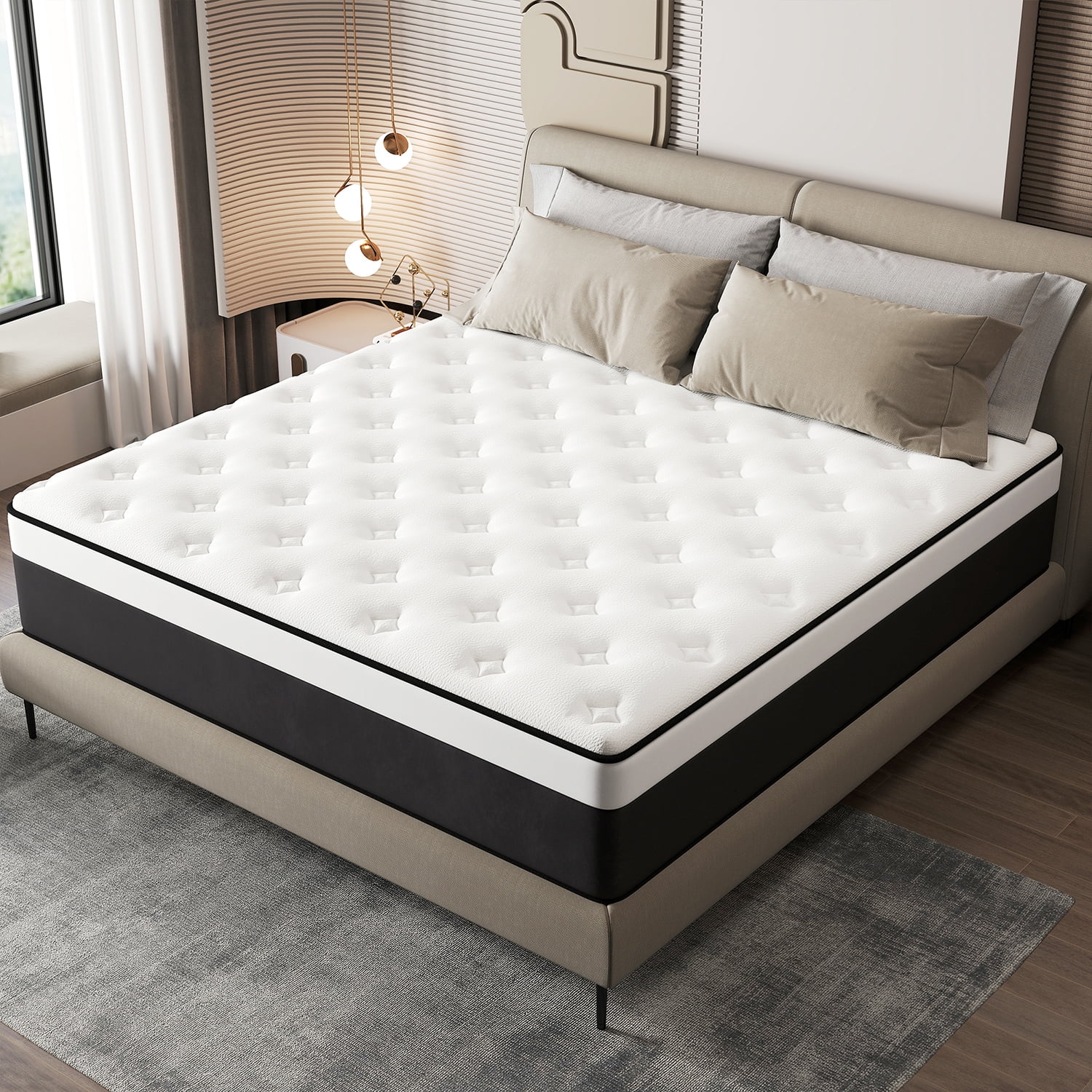 KORLOVY Hybrid Mattress - 12 inch Twin,Gel Memory Foam and Spring ...