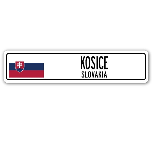 KOSICE SLOVAKIA Street Sign Slovak flag city country road wall gift ...