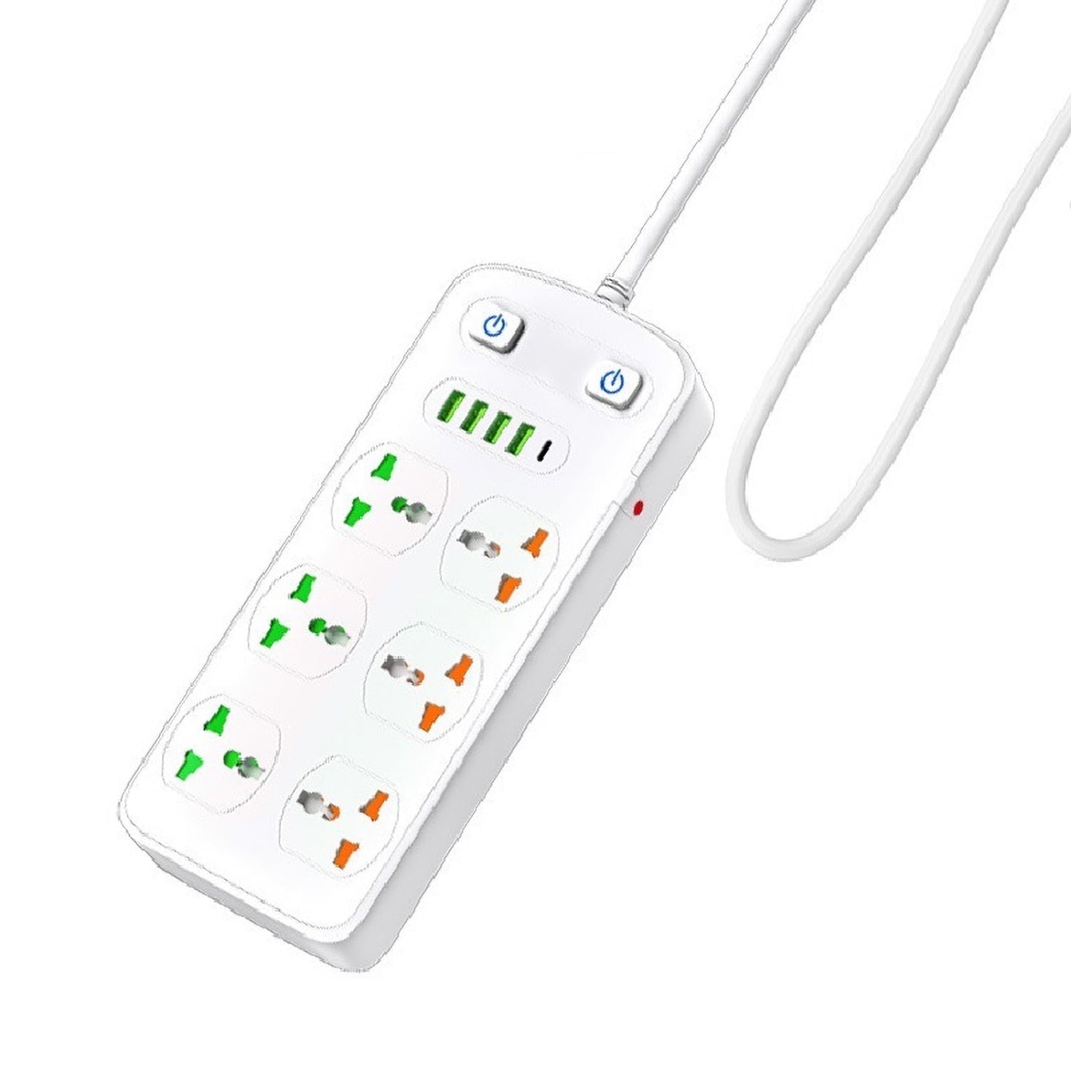KOSIY Multi Plug Outlet Extender Power Strip 6 Outlets 5 USB Ports ...