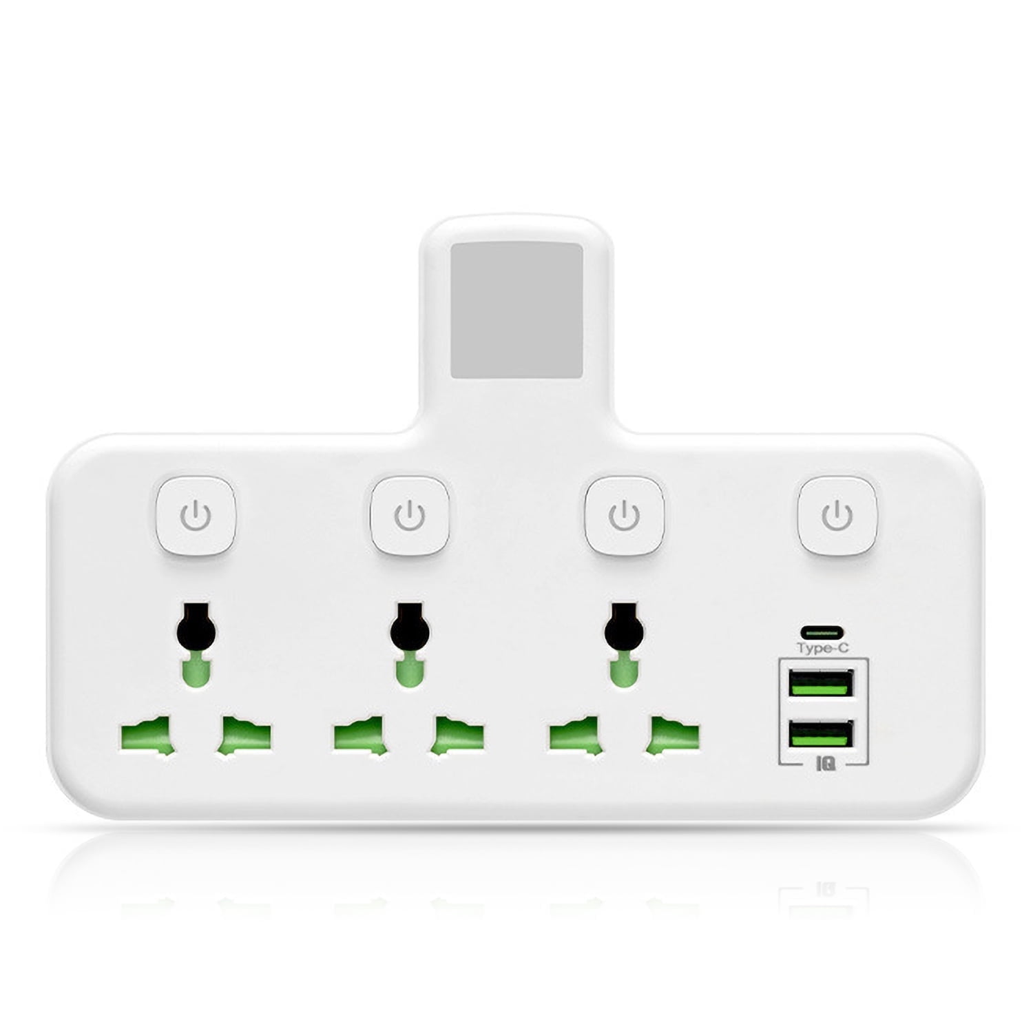 KOSIY Multi Plug Outlet Extender with Night Light USB Ports Individual ...