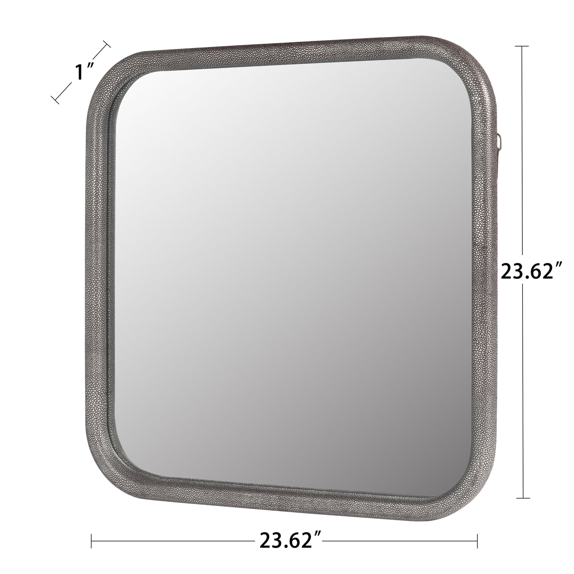 KOSSMAI Square with Curved Corners Frame Wall Mirrors Pewter - Walmart.com