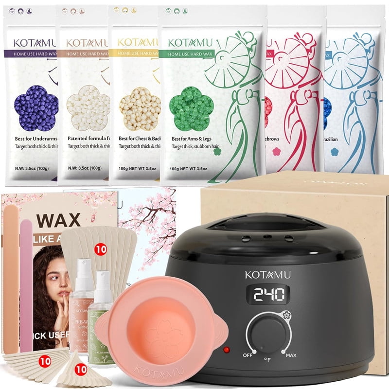 KOTAMU Waxing Kit-Professional Wax Warmer for Women& Men Hair Removal ...