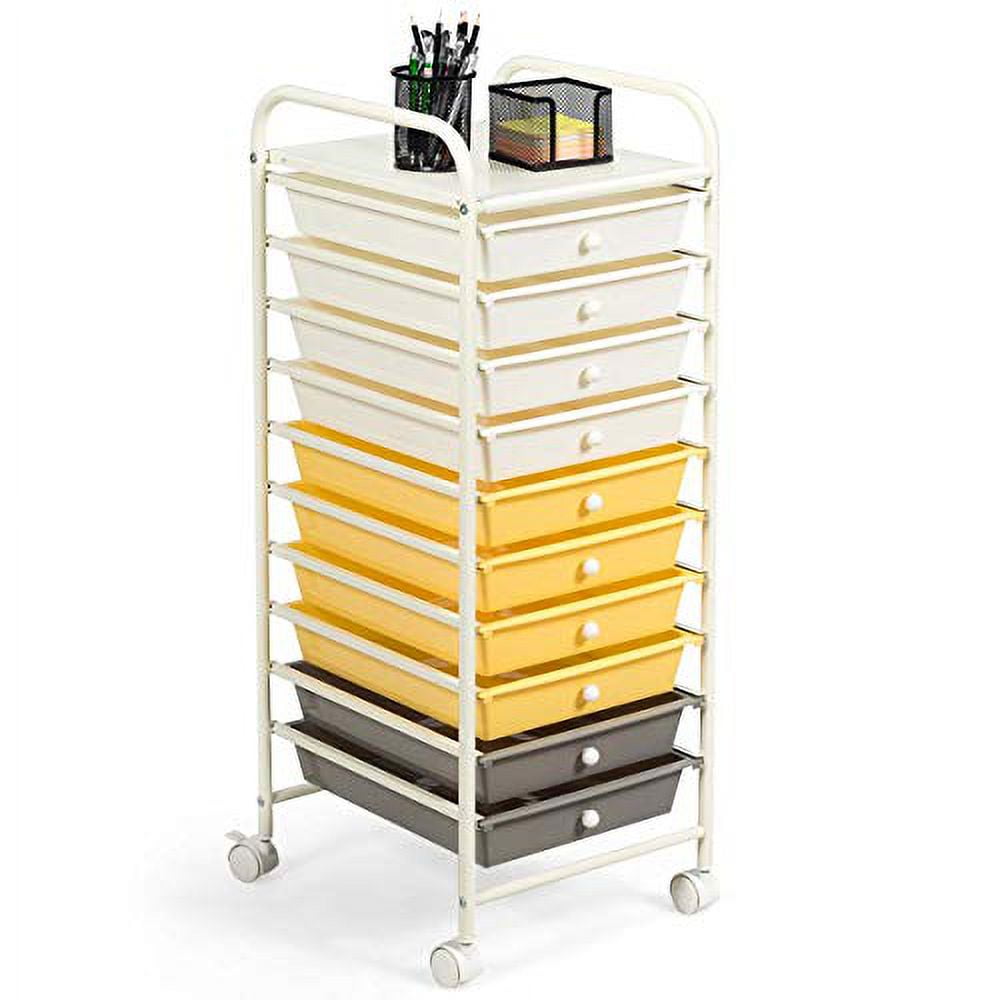 KOTEK 10-Drawer Rolling Storage Cart, Multipurpose Utility Cart Mobile ...