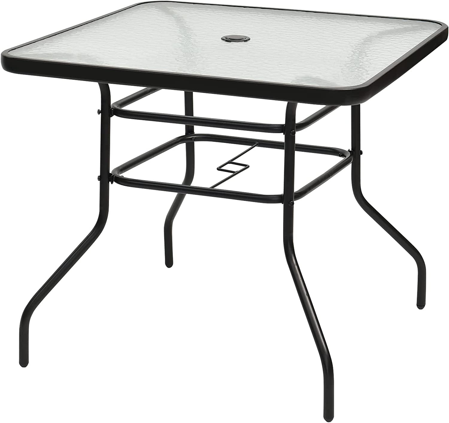 KOTEK 32'' Patio Table with Umbrella Hole, Outdoor Bistro Table w ...