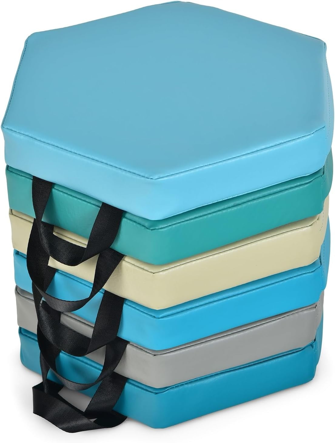 KOTEK 6 Pcs 15'' Kids Floor Cushions w/Handles, Thick Foam Circle Floor ...