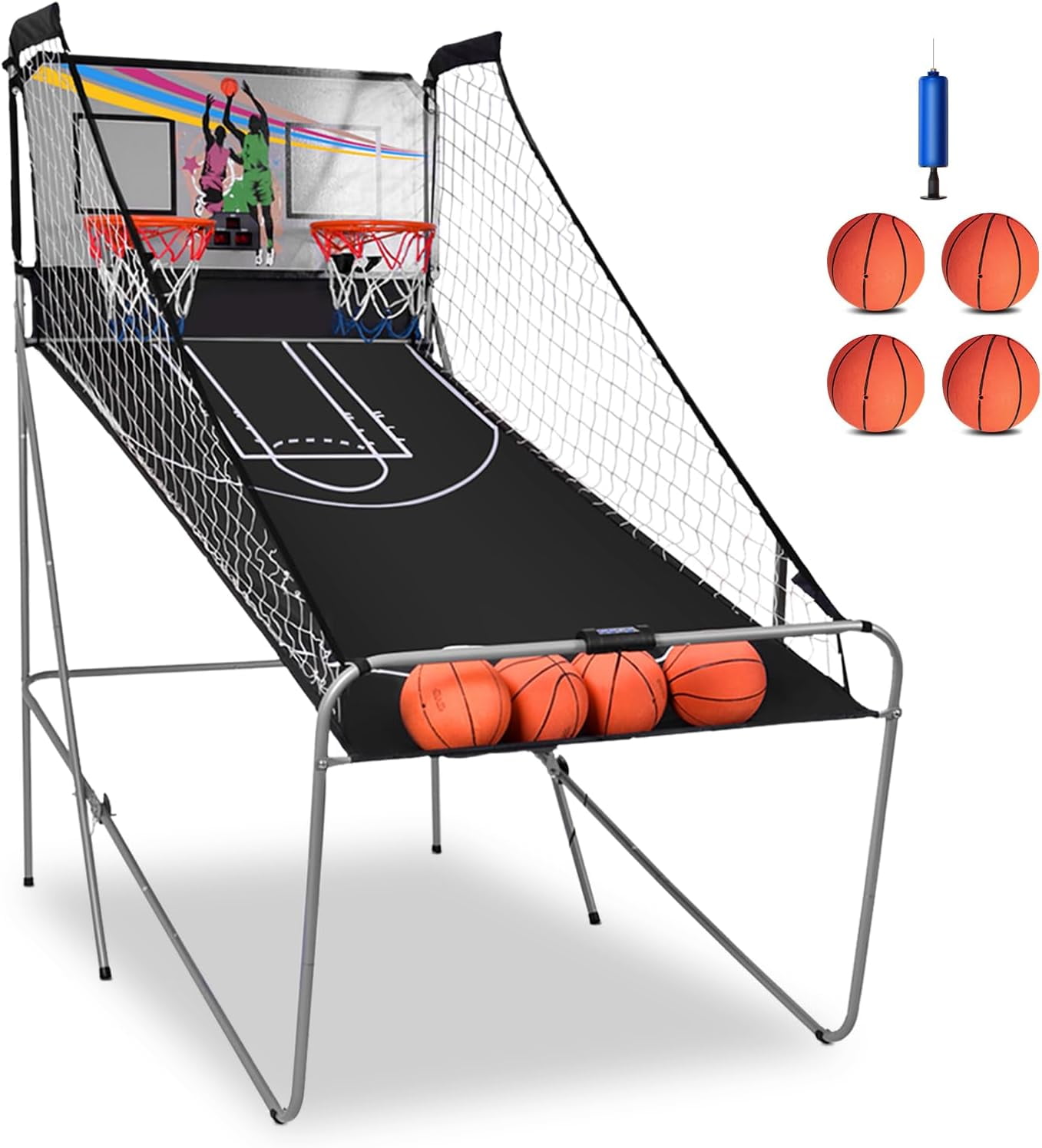 KOTEK Basketball Arcade Game Indoor, Foldable Dual Shot Electronic ...