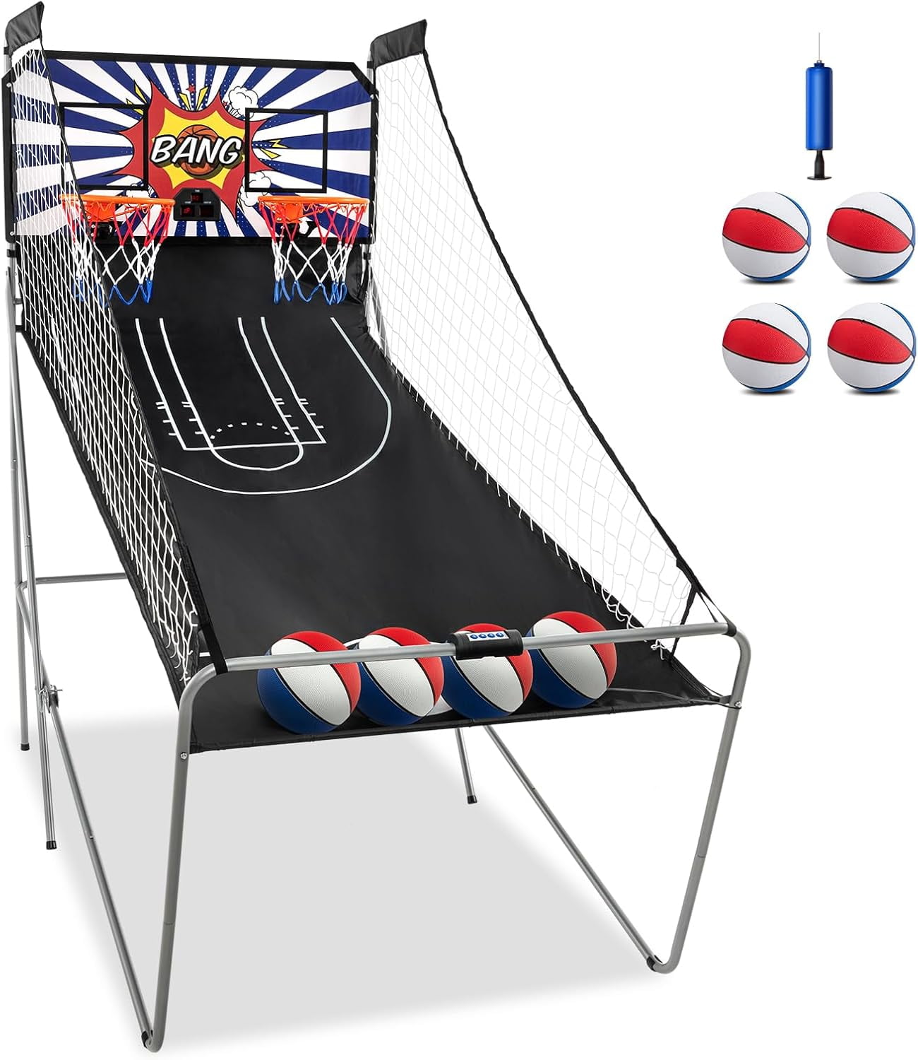 KOTEK Basketball Arcade Indoor, Foldable Dual Shot Electronic ...