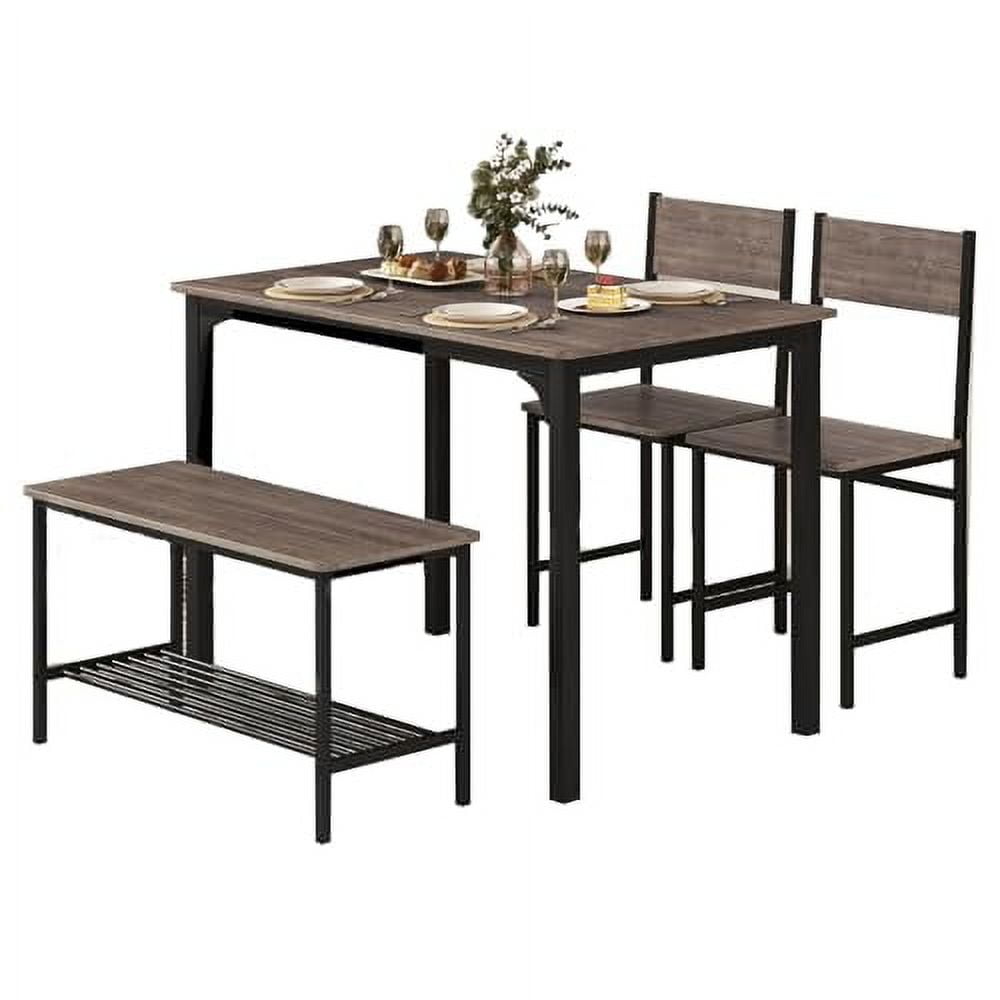 KOTEK Dining Table Set for 4, Dining Room Table Set with Bench and ...