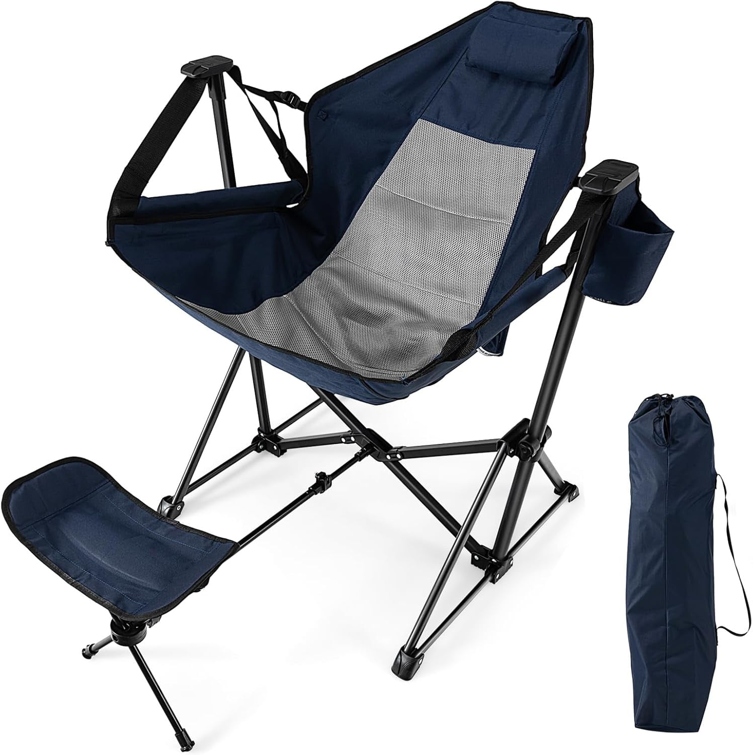 KOTEK Hammock Chair, Portable Camping Chair with Retractable Footrest ...