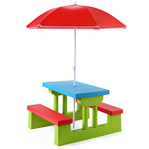 KOTEK Kids Picnic Table, Outdoor Kids Table and Set w/Removable ...