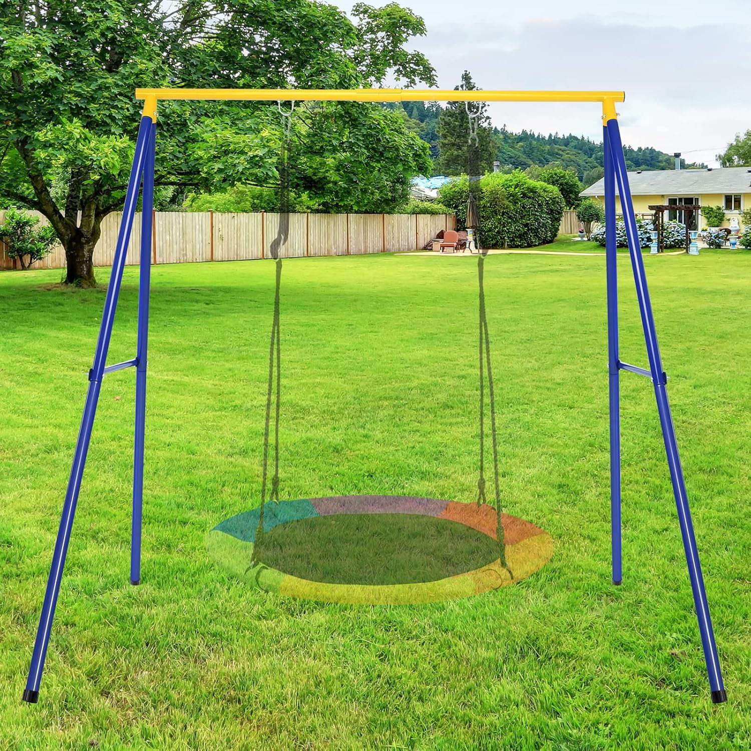 KOTEK Metal Swing Stand with Ground Stakes, Extra Large Full Steel ...