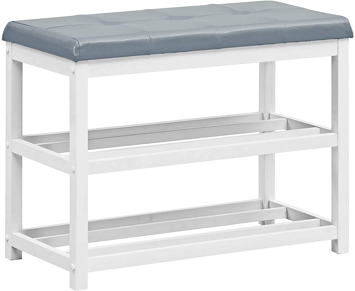 KOTEK Shoe Bench, Wood Shoe Rack Bench with Cushion Seat, 3-Tier Shoe ...