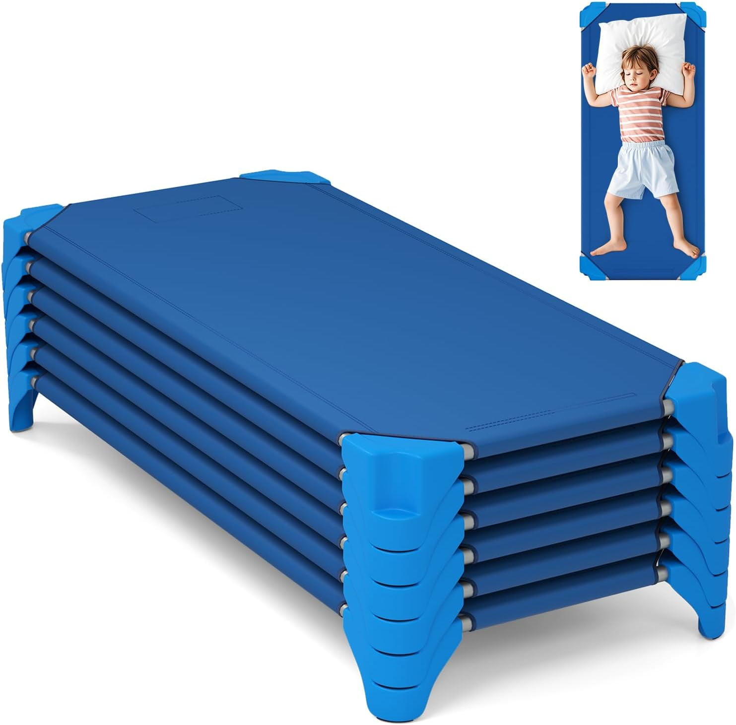 KOTEK Stackable Daycare Cots for Kids, Portable Children Nap Cots, 52 ...
