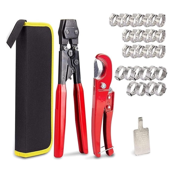 KOTTO Ratchet PEX Crimping Clamp Cinch Tool & Pipe Hose Cutter Meets ...