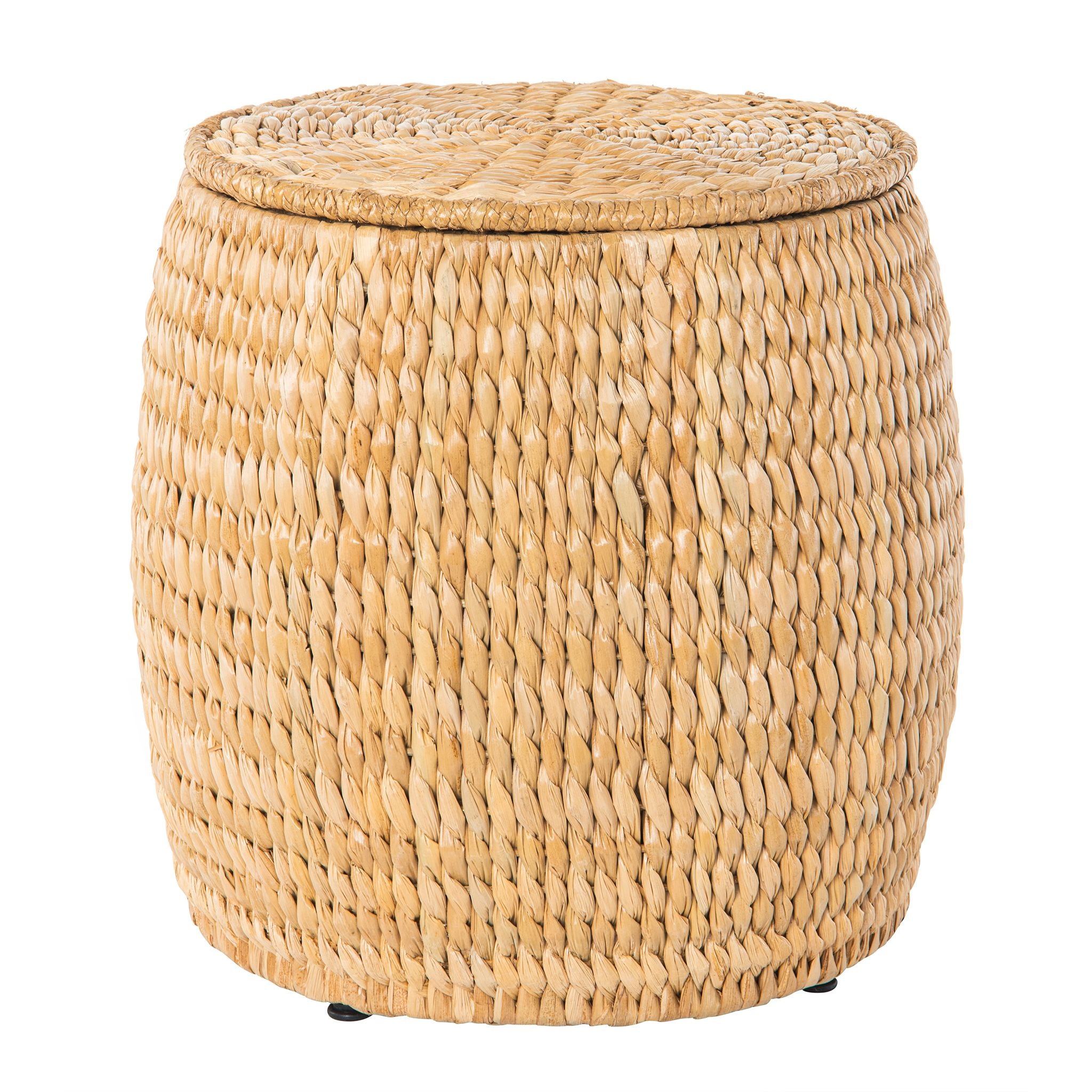 KOUBOO Barrel Sea Grass Decortive Storage Stool & Side Table, Rustic ...
