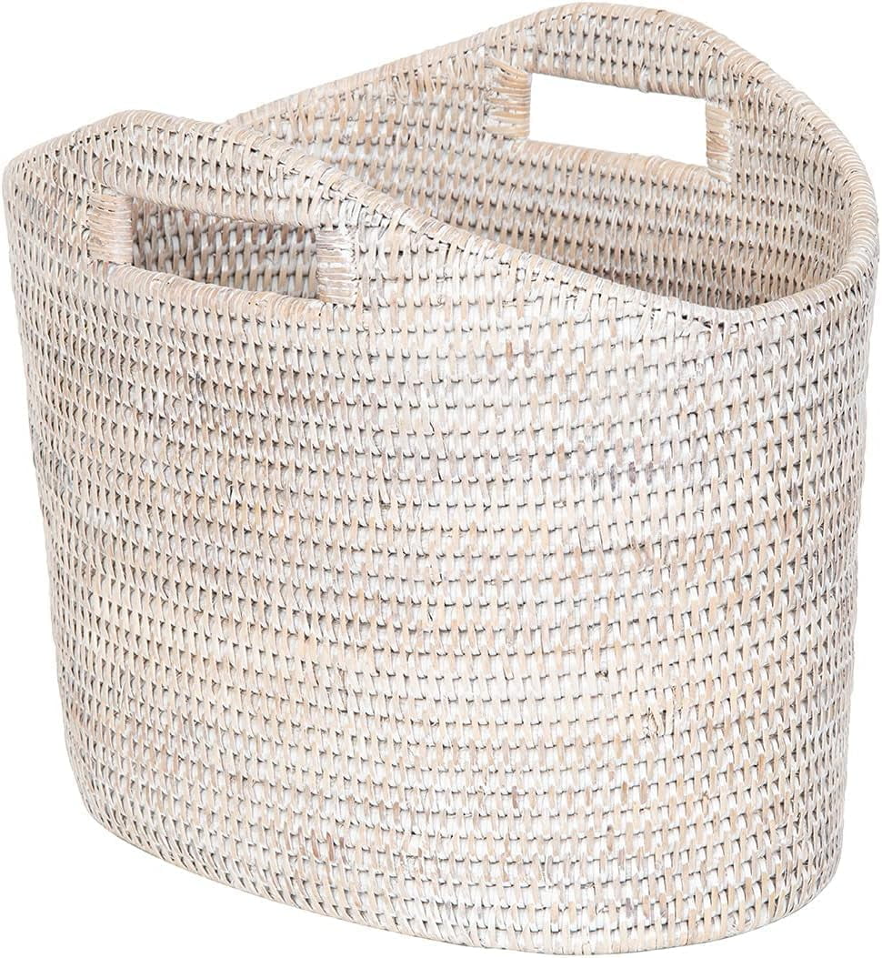 KOUBOO La Jolla Oval Magazine Rack, White-Wash - Walmart.com