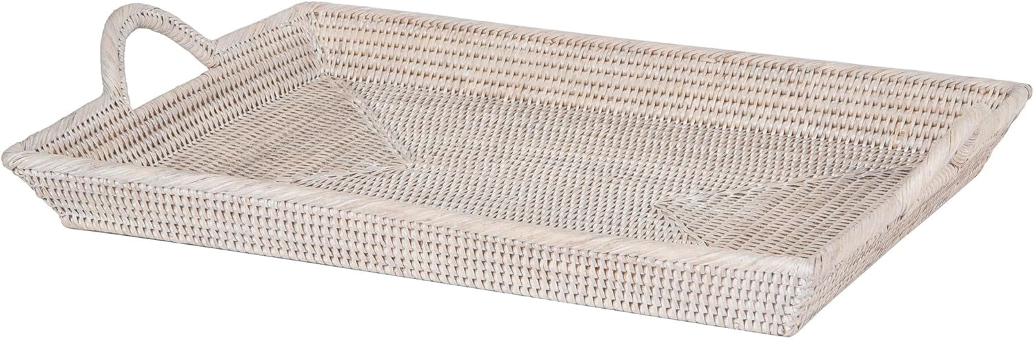 KOUBOO - La Jolla Rattan Decorative Serving Breakfast Tray with Ear ...