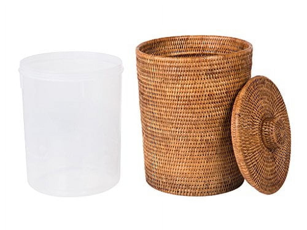 KOUBOO La Jolla Rattan Round Plastic Insert & Lid, Large, Honey- for ...