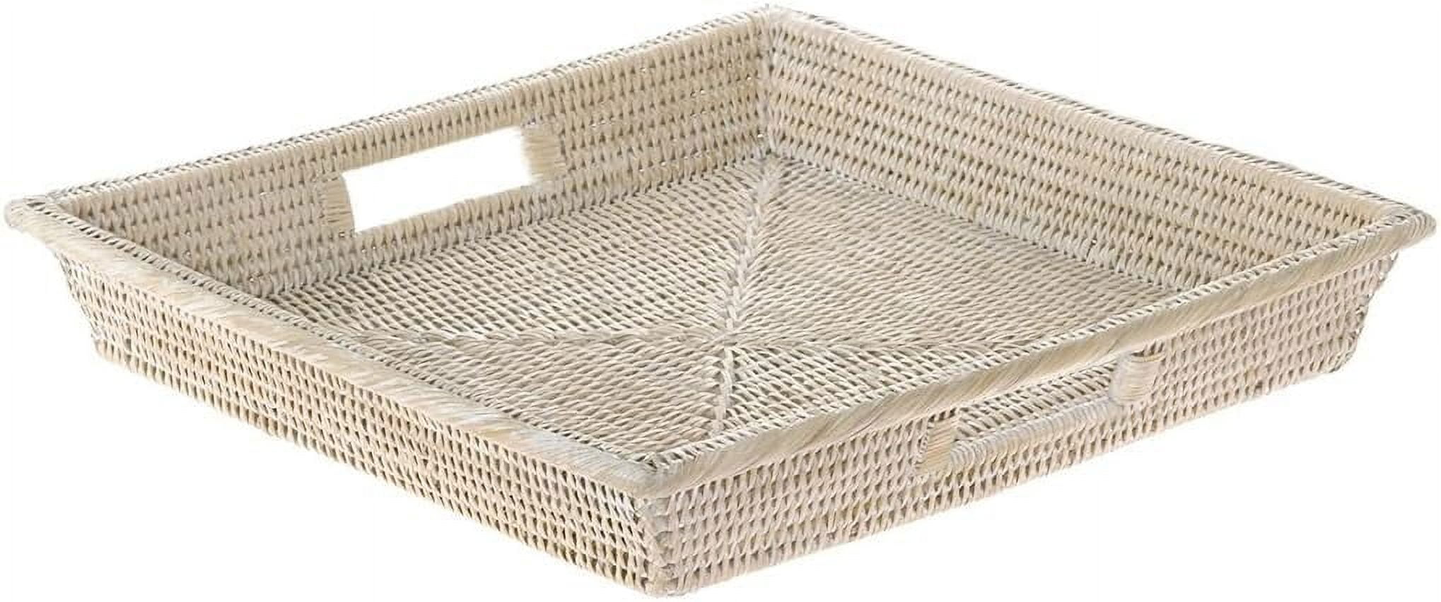 KOUBOO La Jolla Rattan Square Serving Tray | Decorative Tray for Coffee Table, Dining Table ...