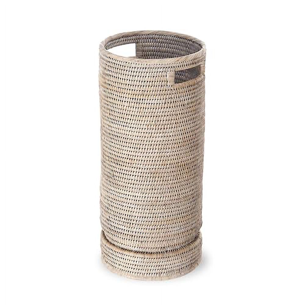 KOUBOO La Jolla Rattan Umbrella Stand, Handmade, White Wash, Umbrella ...