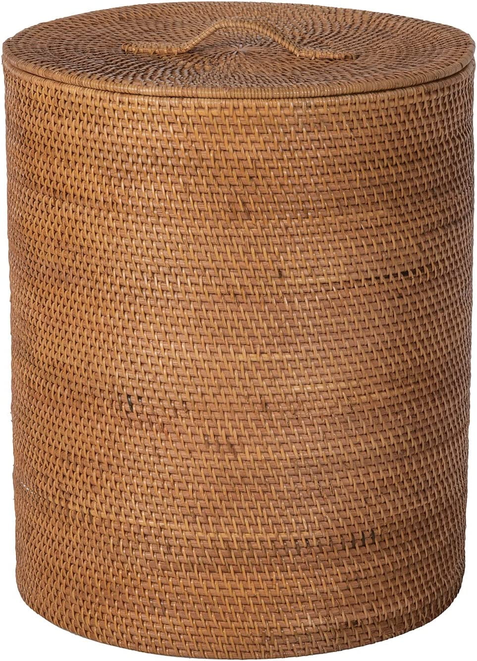KOUBOO Loma Round Rattan Hamper & Laundry Basket with Lid - Stylish ...