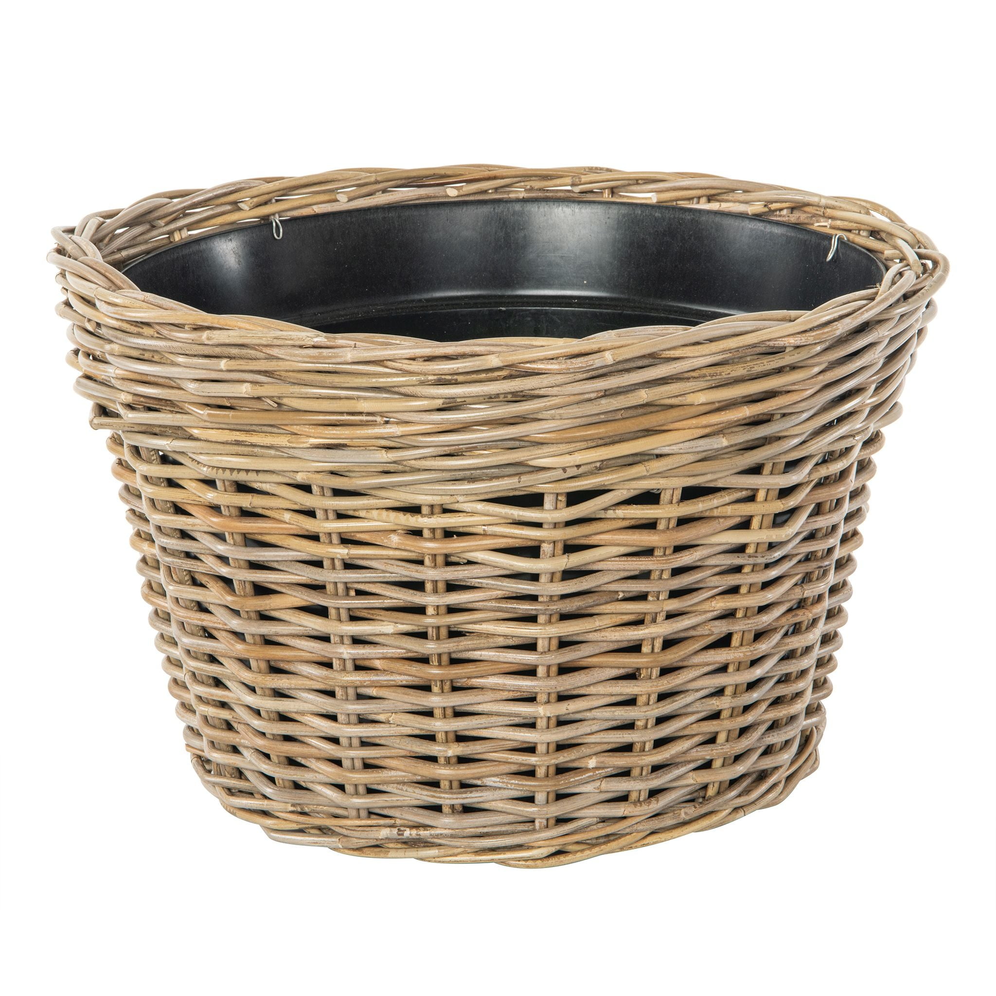 KOUBOO Rattan Conical Planter Basket with Plastic Pot – Indoor/Outdoor ...