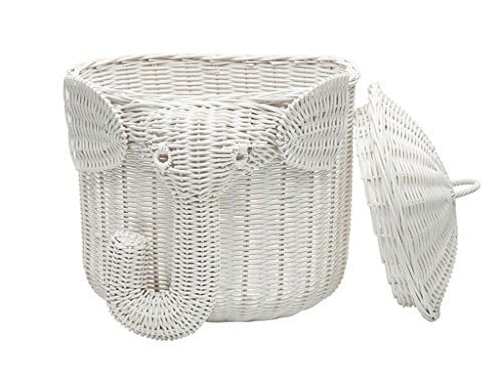 KOUBOO Rattan Elephant Storage Basket, Animal Shaped Handwoven, Cloths ...