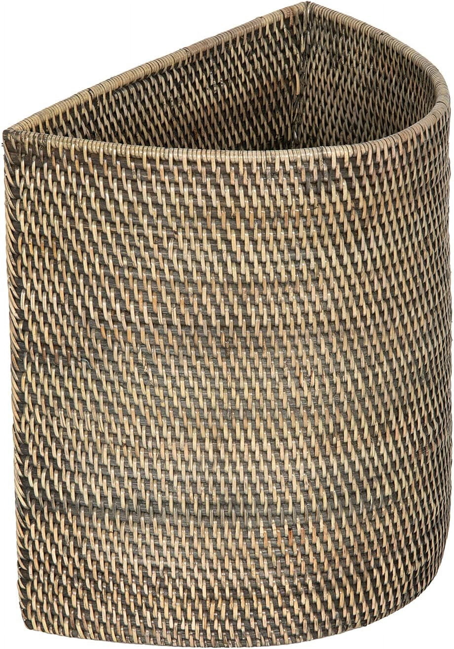 KOUBOO Rattan Laguna Half-Moon Waste Basket Trash Can – Laundry Room ...
