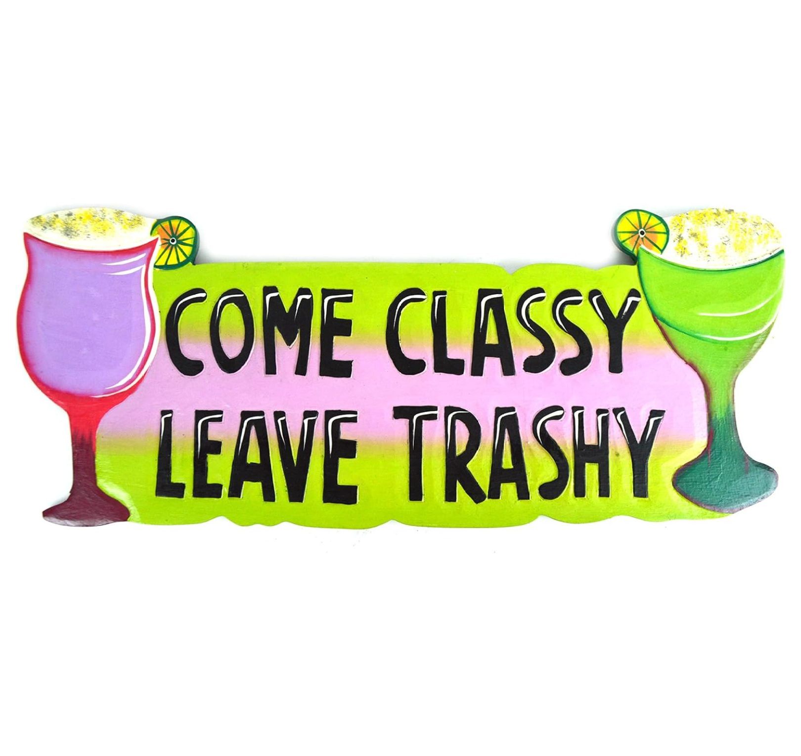KOUROUU Hand Carved Wooden Come Classy Leave Trashy Cocktails Parrot ...