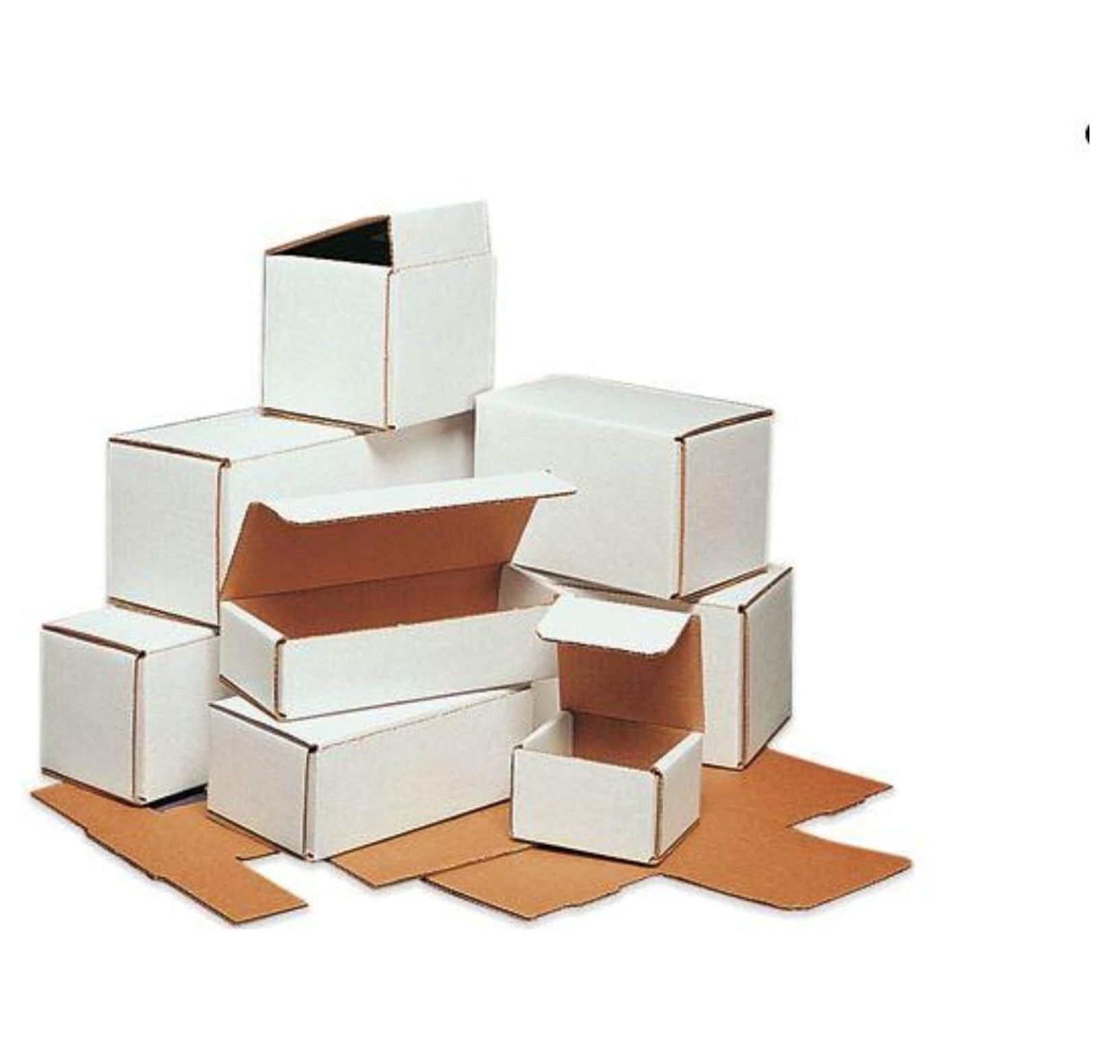 KOUROUU Shipping Boxes - 6x3x3" Mailers - White Foldable Corrugated ...