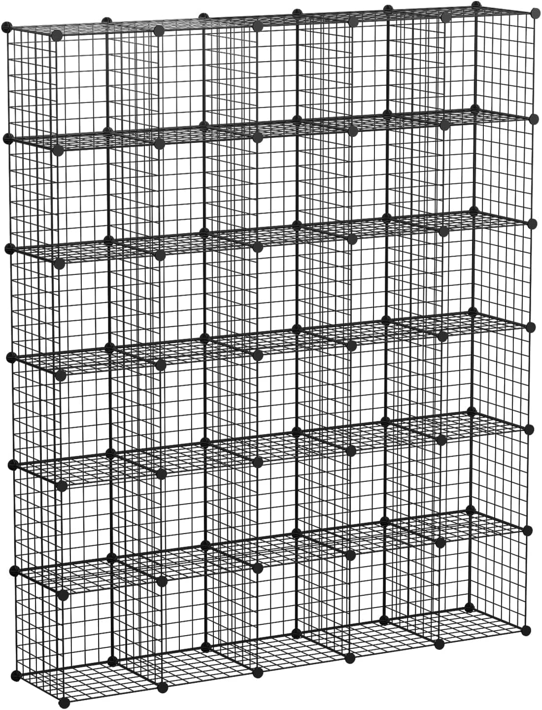 KOUSI 14"x14" Wire Cube Storage, Metal Grid Organizer, 30-Cube Modular ...