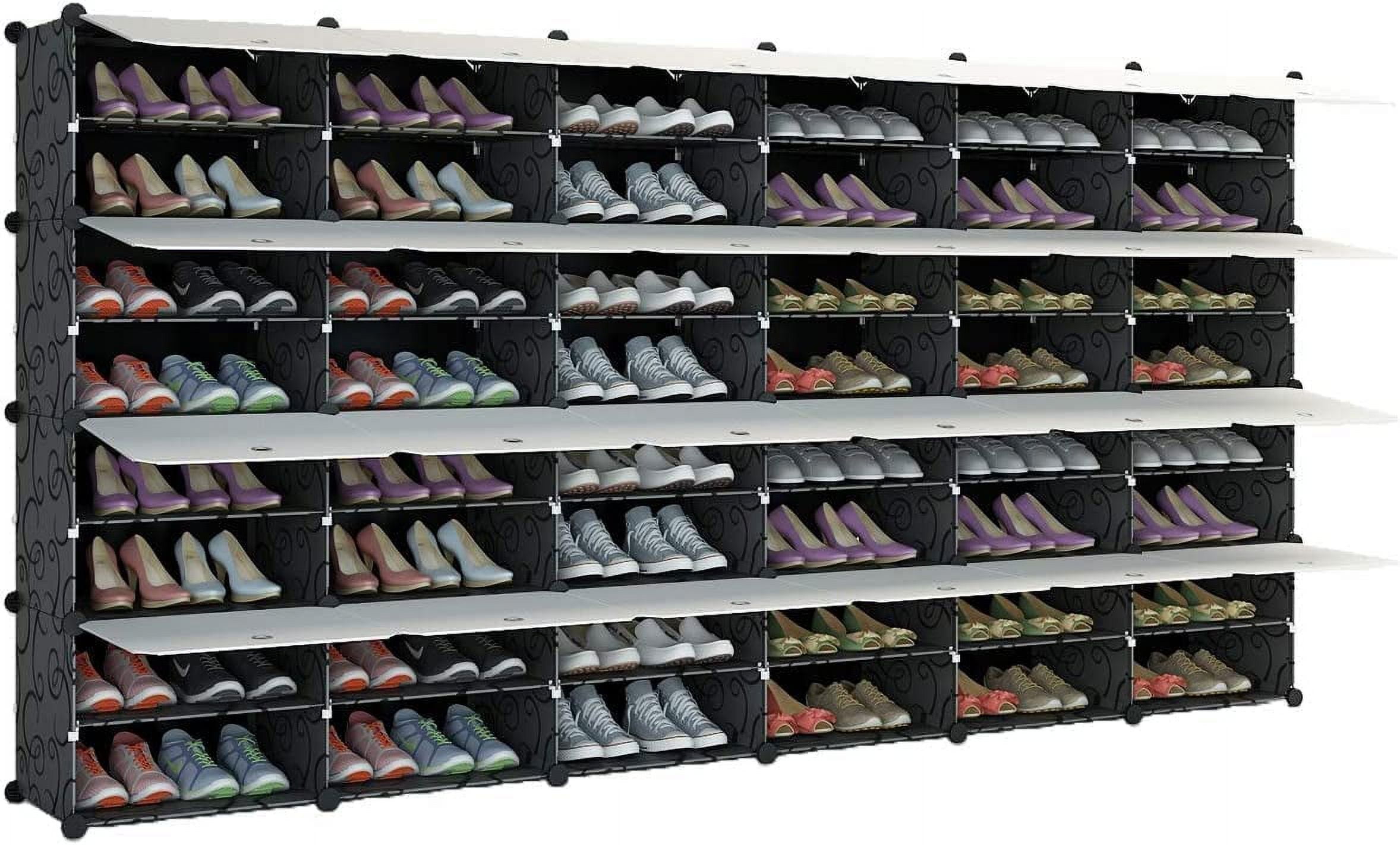 KOUSI 6 x 8-Tier Shoe Rack Shoe Tower Storage Cabinet Shoe Organizer ...
