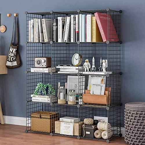 KOUSI DIY Wire Cube Storage, Modular Metal Shelf, Cubby Shelving ...
