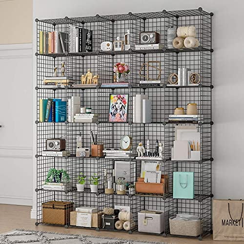 KOUSI DIY Wire Cube Storage, Modular Metal Shelf, Cubby Shelving ...